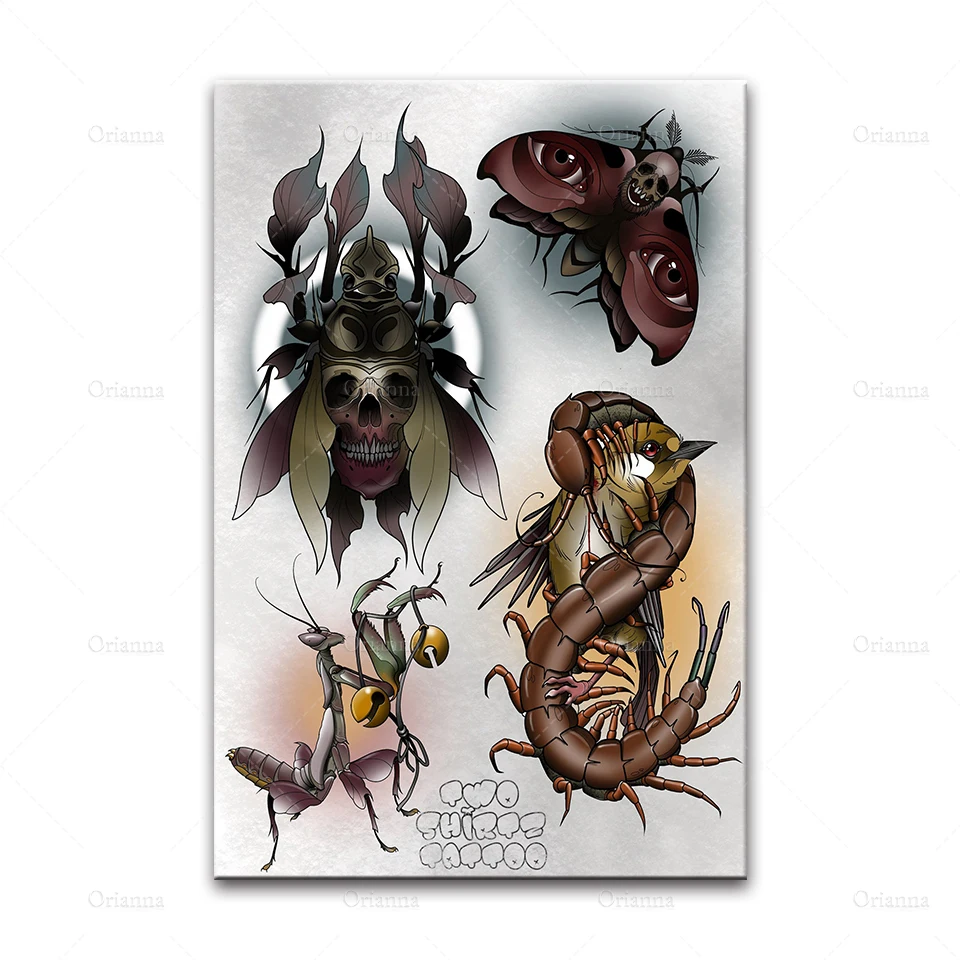 American Traditional Reaper Tattoo Flash