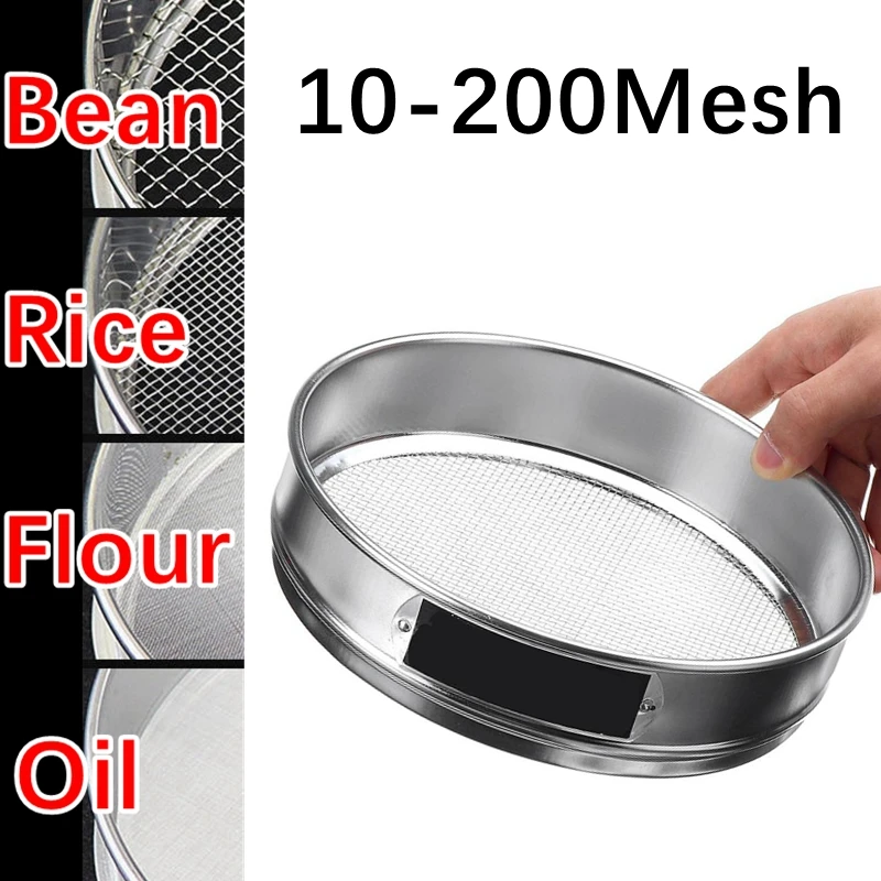 10-15-20cm-Round-304-Stainless-Steel-Flour-Sieve-Kitchen-Particles-Bean ...