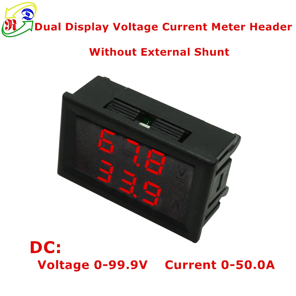 RD dual LCD DC 100V 50A Voltmeter Current Volt Meter 5 wires No shunt ...