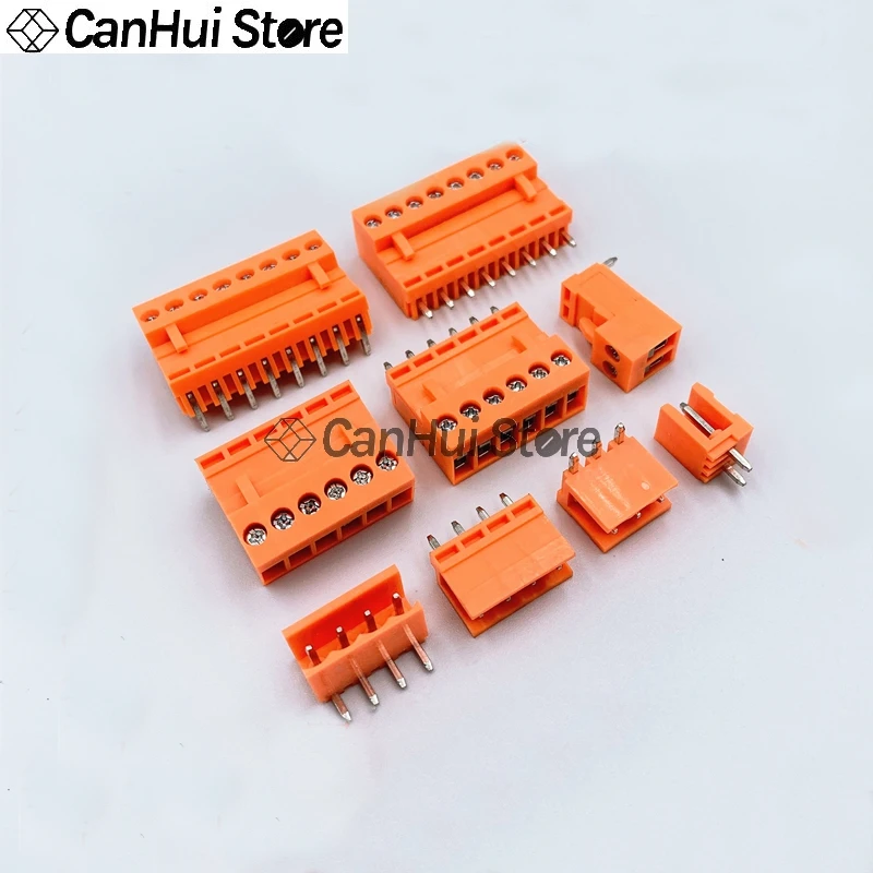 5-10PCS HT3.96 HT396 Spacing 3.96mm Orange Pluggable PCB Wiring Terminal 2P/3P/4P/5P/6P/7P/8P/9P ...