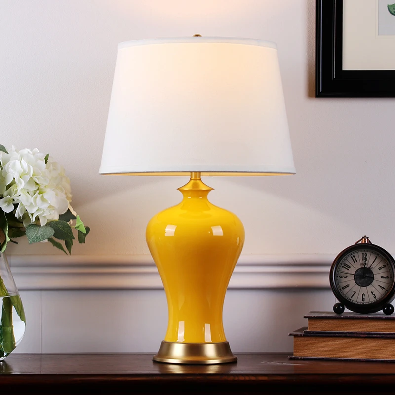 Conventional Amber Glazed American Desk Lamp For Living Room Large ...