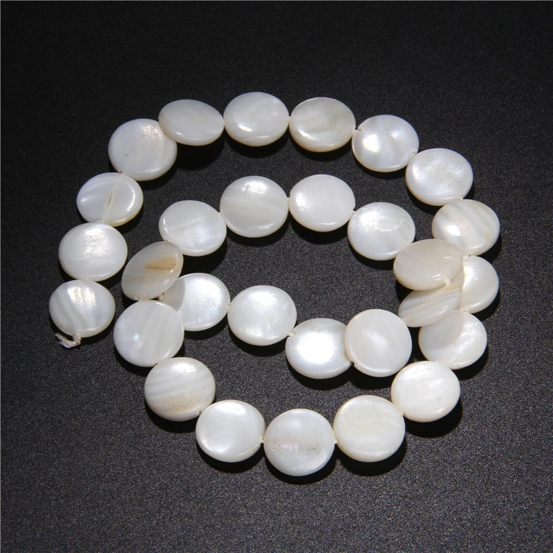 Round-Natural-Mother-of-Pearl-Shell-Beads-Coin-Freshwater-Shell-Beads ...