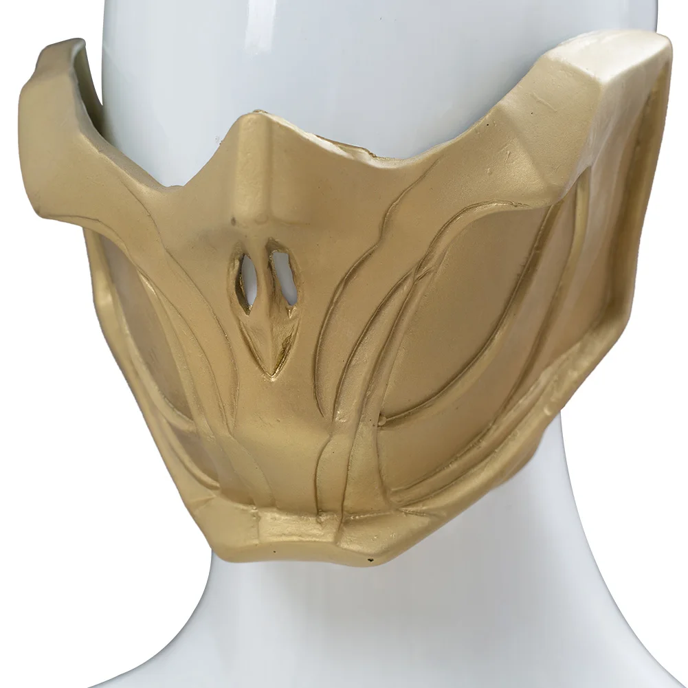 Mortal Kombat 11 Cosplay Scorpion Latex Golden Mask - AllCosplay.com