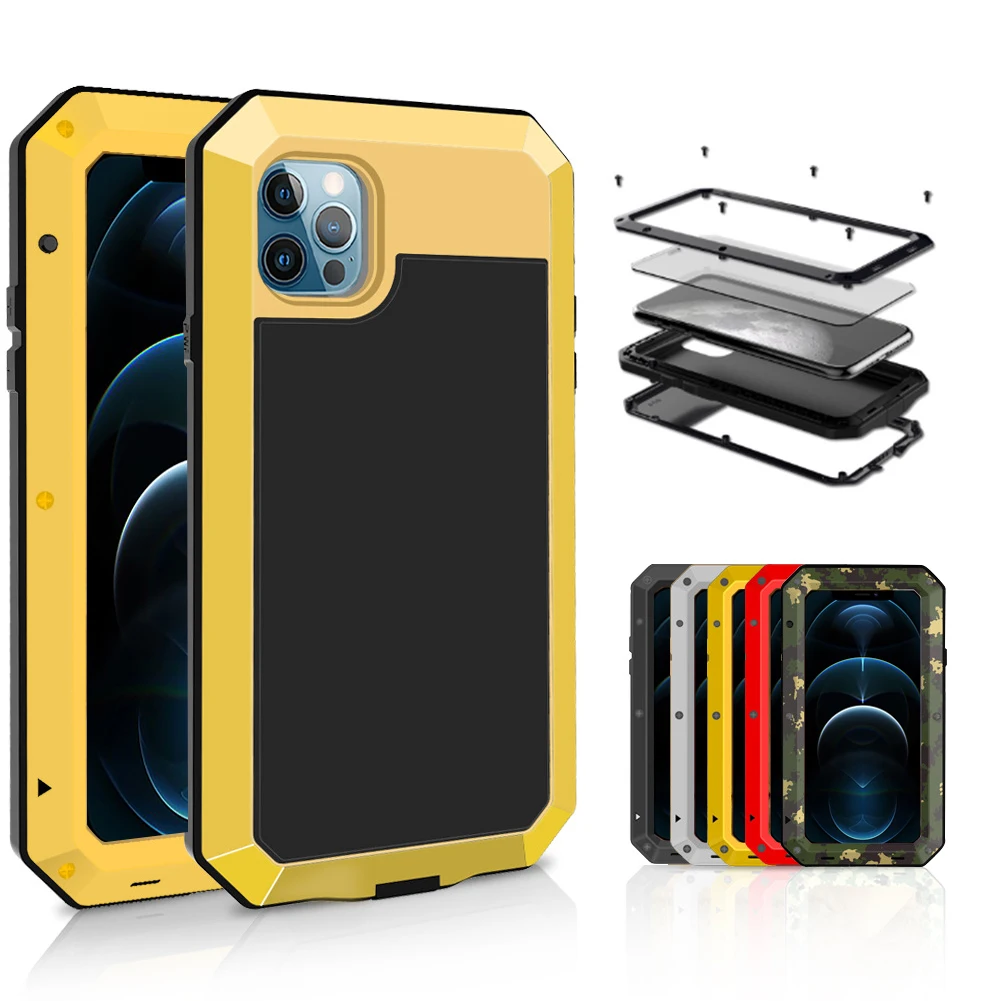 Funda de Metal para Apple Iphone 12 Pro Max, a prueba de golpes, 360 ...