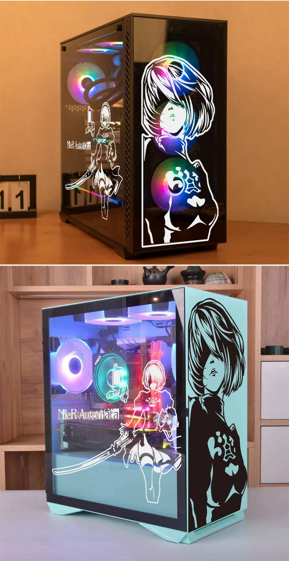 NieR:Automata ATX Gaming PC Case Stickers Mid Tower