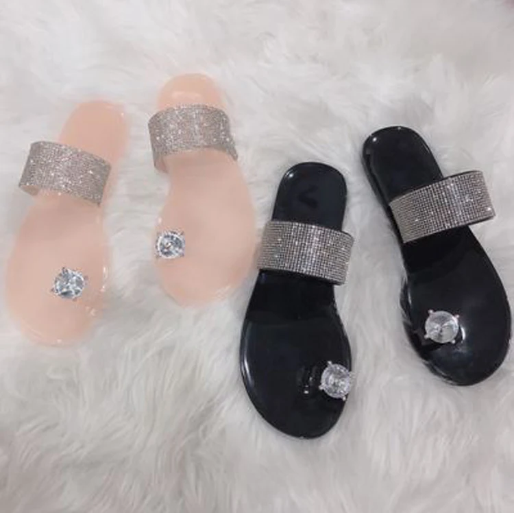 US$ 14.99 - Fashion Diamond Inlaid Thumb Slippers Slides Sandals - www ...