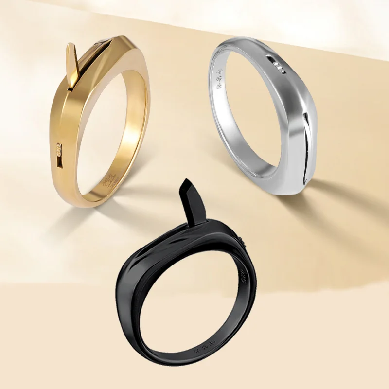 JWJ-017 Titanium Steel Invisible Self-defense wolf Weapon Ring ...