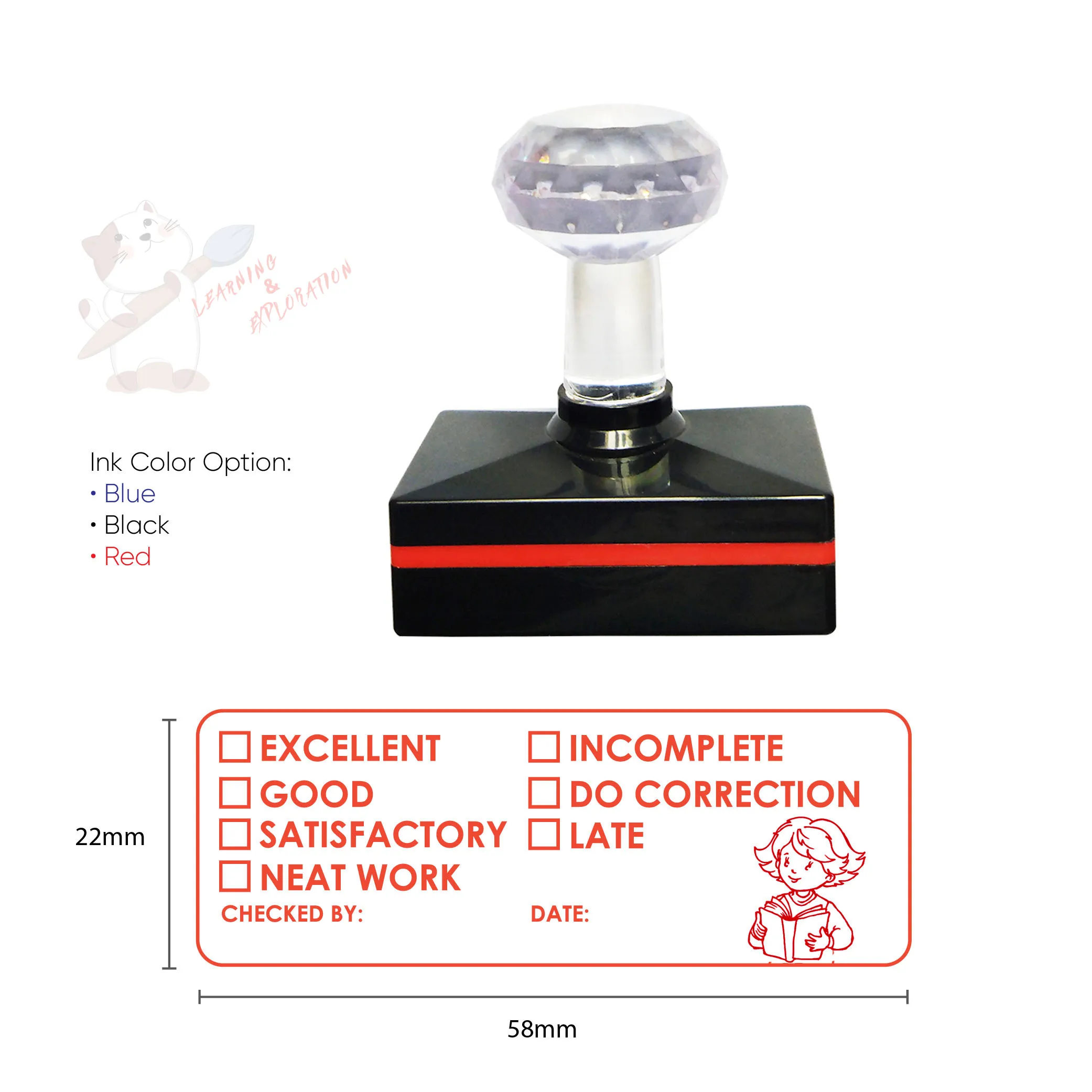 Self-Inking-Comment-Stamp-for-English-Teachers-Kids-Decorative-Stamps ...