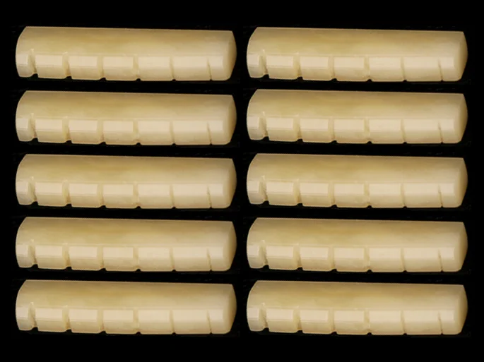 New 10pcs Guitar Unbleached Bone Nut Acoustic Folk Saddle 43x6x9mm ...