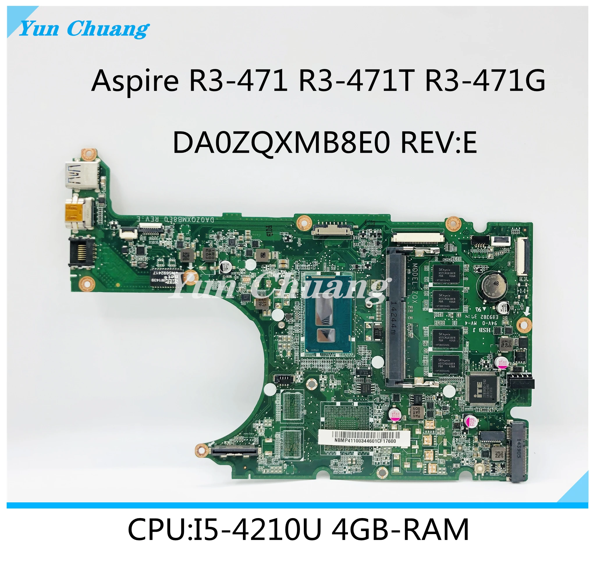 NBMP411003 NB.MP411.003 DA0ZQXMB8E0 Mainboard For Acer Aspire R3-471 R3-471T R3-471G Laptop ...