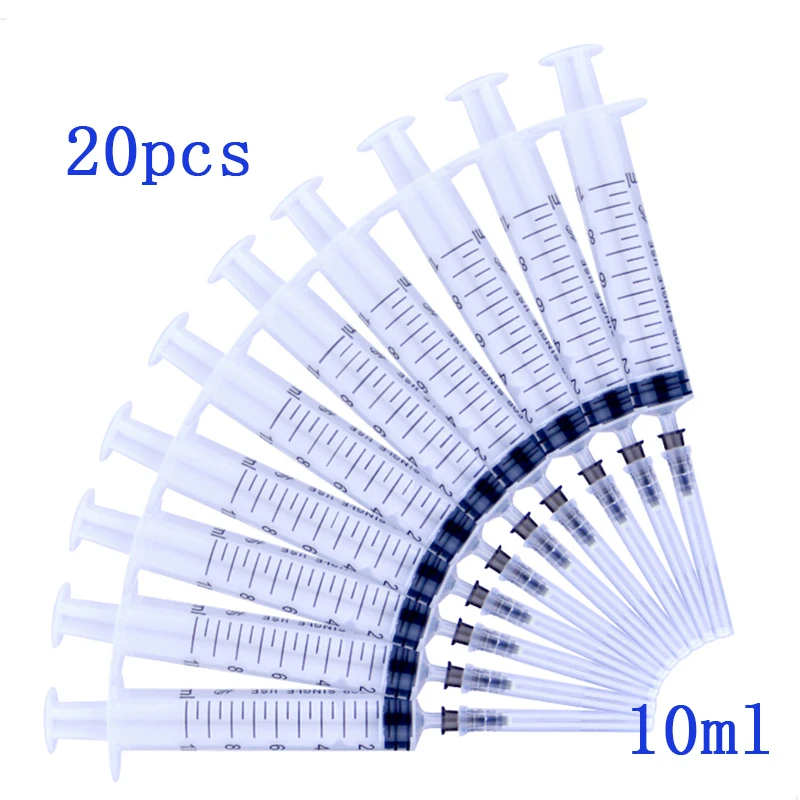 20pcs 10ml Disposable Plastic Veterinary Syringe With Needles For Pet ...