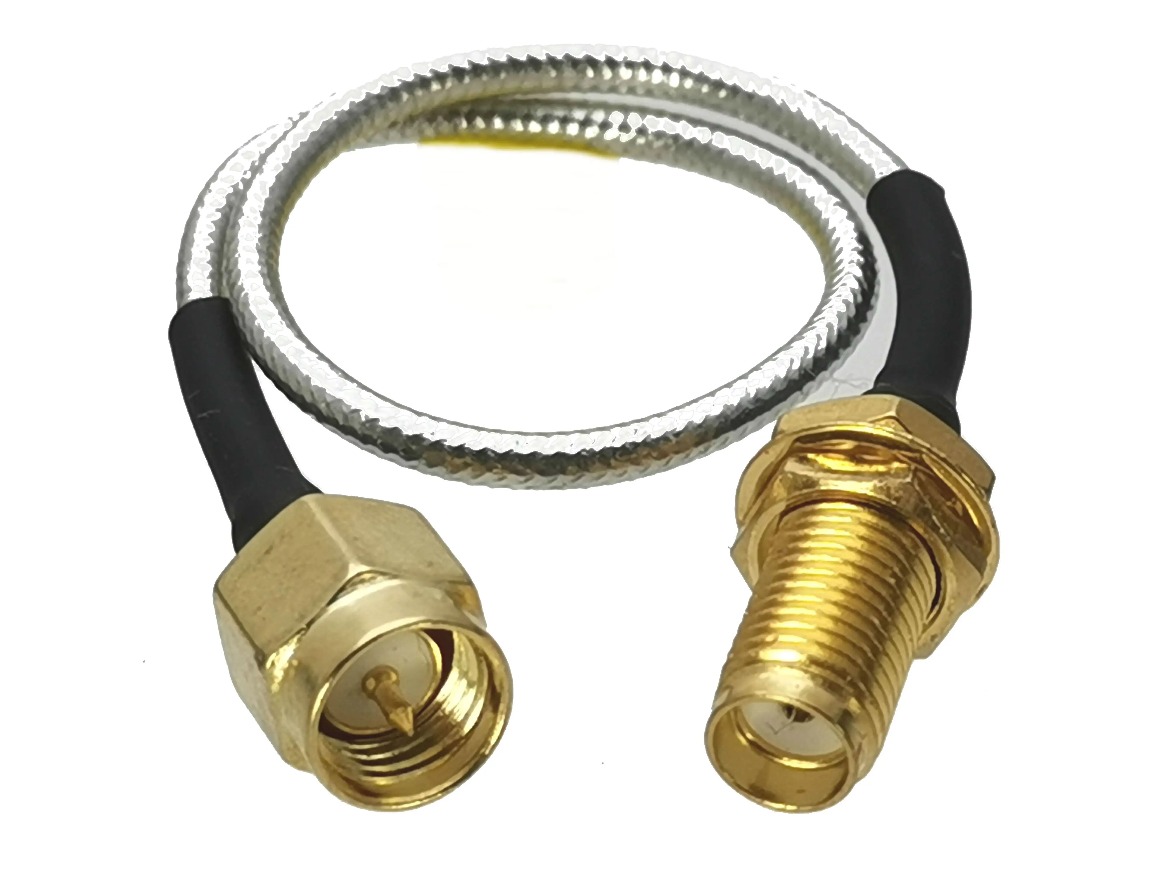 1pce SMA Male Plug to SMA Female Jack Bulkhead RG405 0.086" Silver ...