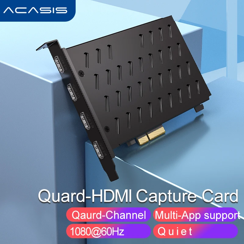 New Acasis Quad Hdmi-compatible Pcie Video Capture Card 1080p 60fps 4 ...