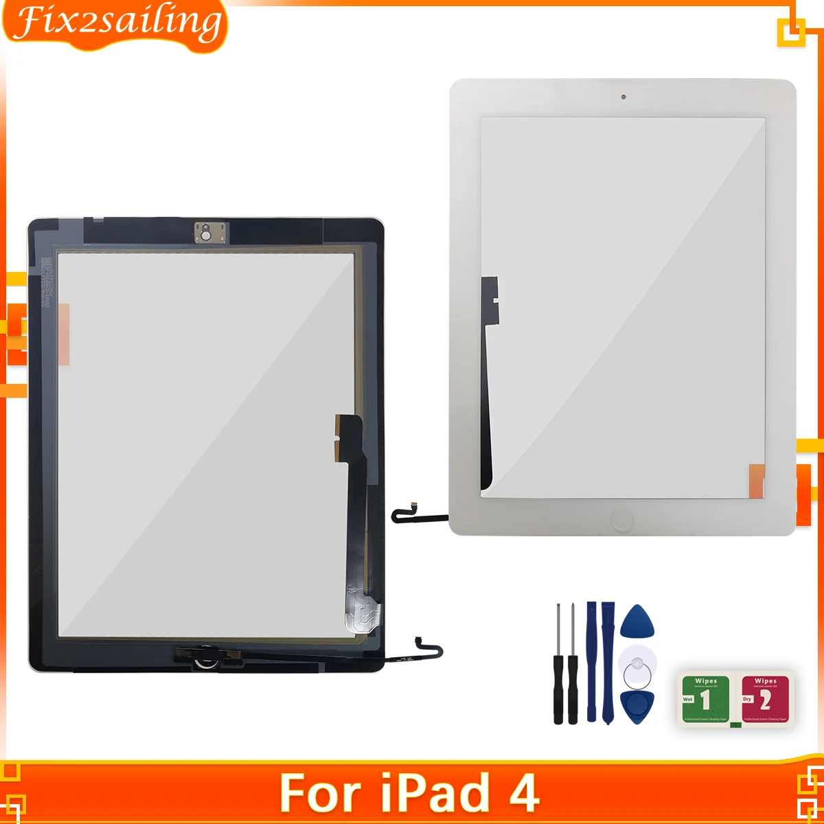 100% Tested For Ipad 4 A1458 A1459 A1460 Outer Lcd Touch Screen ...