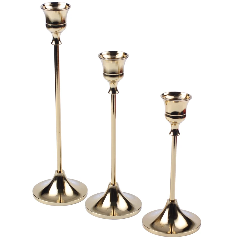 Nuevos candeleros de 3 uds, candeleros para bodas dorados, decoración ...