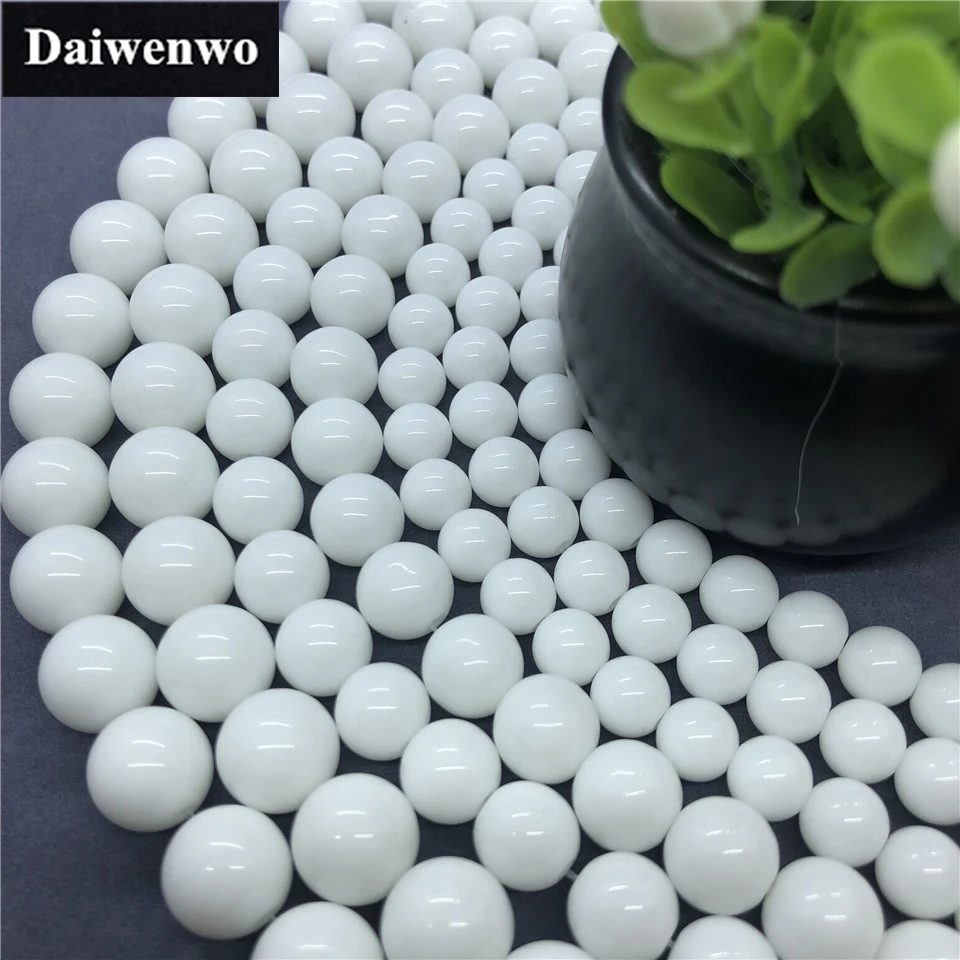 Ceramic-Whiteware-Beads-4-12mm-Round-Natural-Loose-Stone-Bead-Diy ...