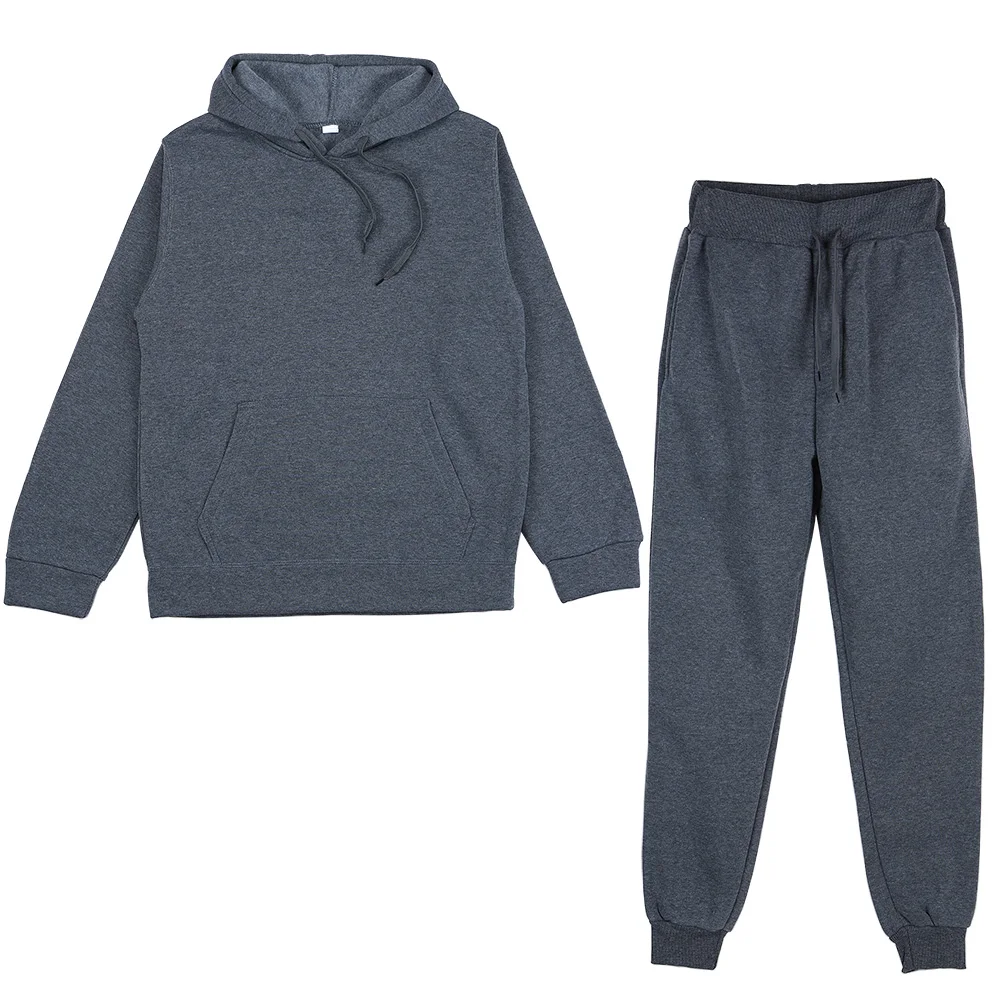 Solid-Color-Mens-Full-Suit-Tracksuit-Simple-Style-Sweatpants-Hoodies ...