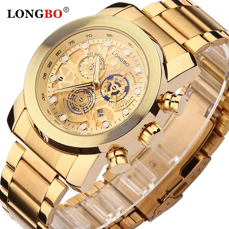 Longbo Top Men Watches Waterproof Stainless Steel Quartz Watch Male ...
