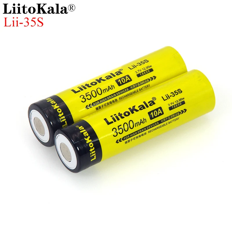 NEW LiitoKala 18650 Battery Lii-35S 3.7V Li-ion 3500mAh 10A discharge ...