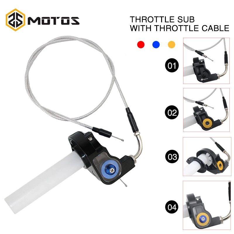 ZS-MOTOS-7-8-Quick-Action-CNC-Throttle-Grip-Twist-Cable-22mm-Throttle ...