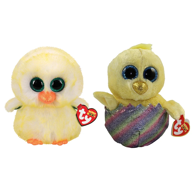 Cute 15cm Ty Beanie Lemon Drop Megg Big Eyes Yellow Chick Plush Toy ...