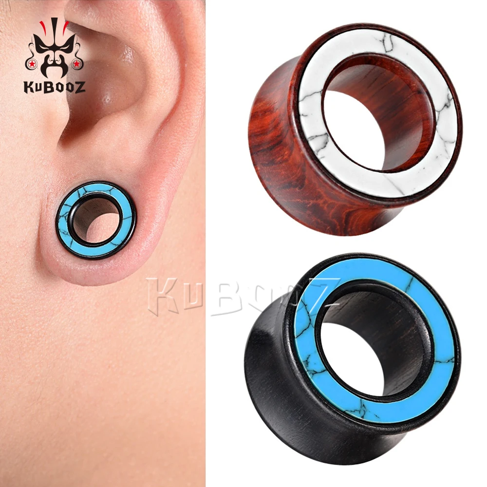 KUBOOZ expansores de madera para oreja, joyería corporal, medidores de ...
