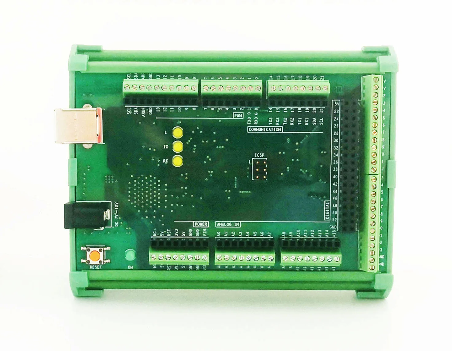 Arduino MEGA 2560 DIN Rail Mount with Terminal Block
