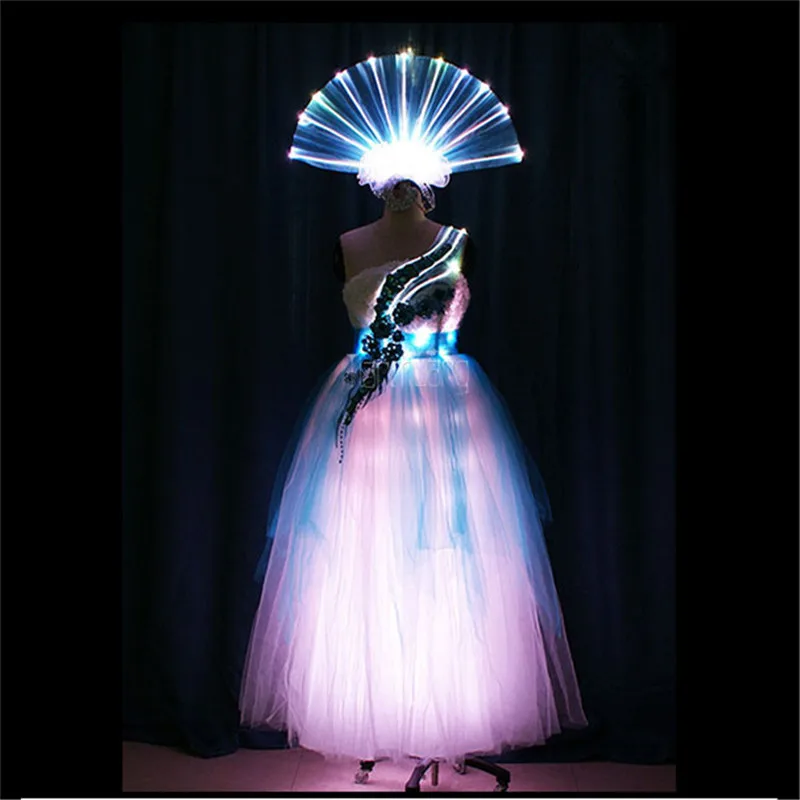 Women programmable full color led light dress party birthday celebrate ...