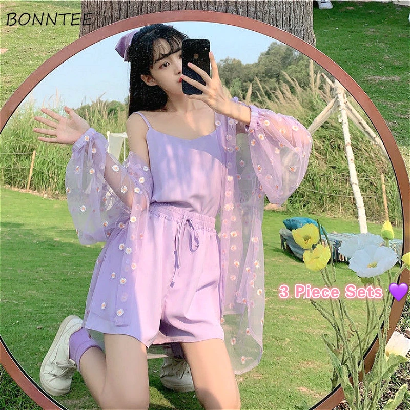 Conjunto de 3 piezas para mujer, ropa suave a prueba de sol Floral ...