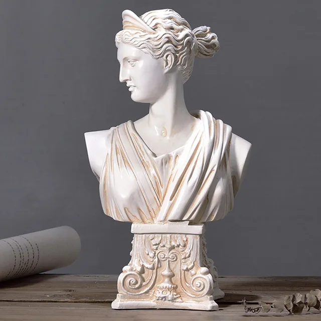 Antique Greek Character Venus Apollo Head Goddess Sculpture Office ...