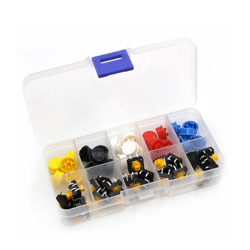 50PCS-Box-Tactile-Push-Button-Switch-Momentary-Tact-Cap-12x12x7-3mm ...