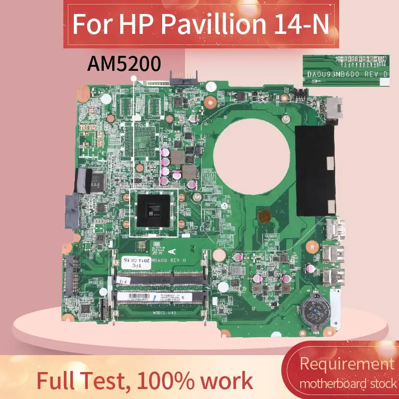 U93-For-HP-Pavillion-14-N-14Inch-Laptop-Motherboard-AM5200-CPU ...