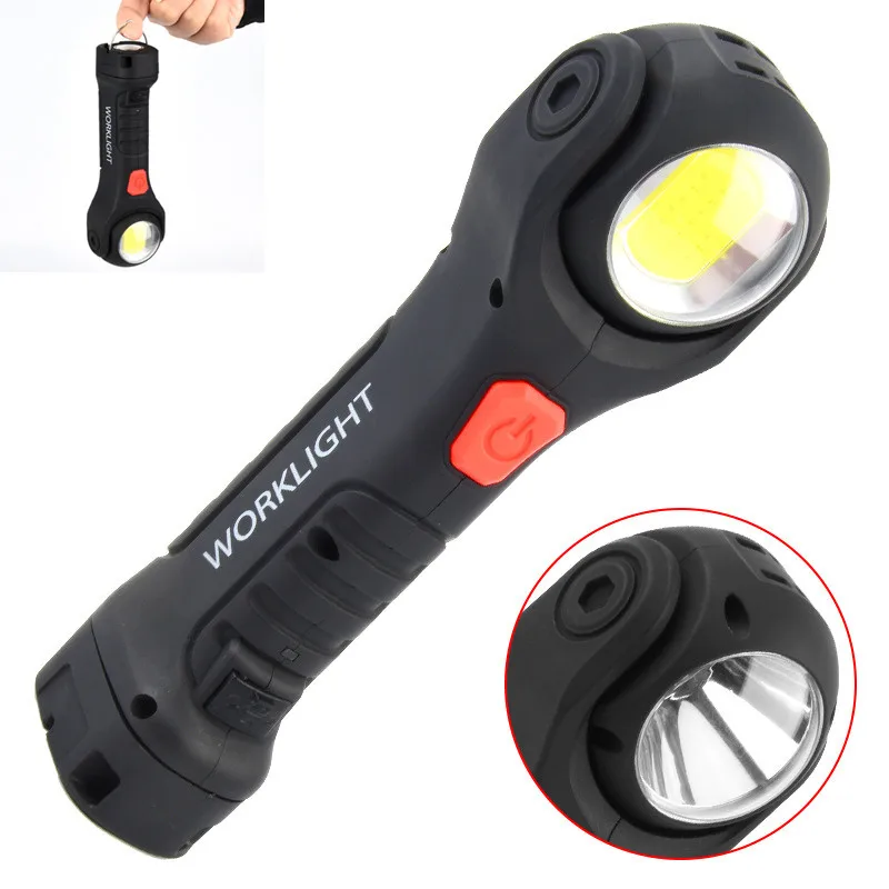 LED Flashlight Rechargeable Hand Held Car Light Cob Working Lamp 7 ...