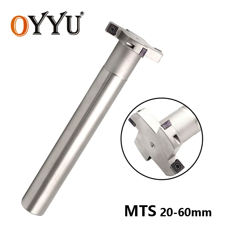 OYYU MTS T 슬롯 밀링 커터 홀더, 사이드 밀링 CNC 공구 로드 엔드 밀 카바이드 인서트, MPHT, 8mm 두께 ...