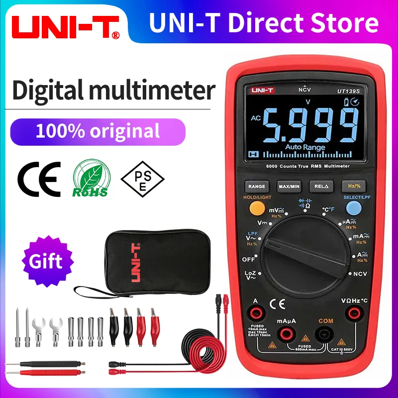 UNI-T-UT139S-True-RMS-Multimeter-Analog-Digital-Ammeter-Voltmeter-Professional-LPF-LoZ-NCV-Diode ...