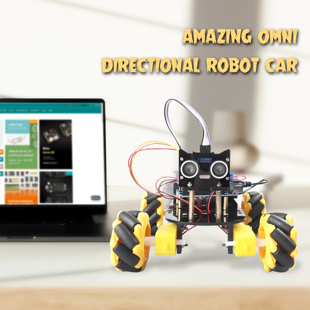 4WD Smart Robot Car Kit For CH340 UNO R3, Ultrasonic Sensor, Tracking ...