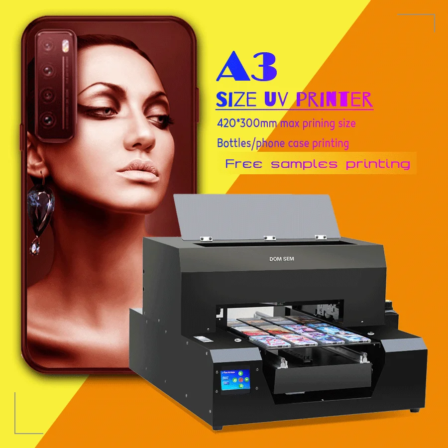 Domsem Uv Printer A3 Uv Inkjet Flatbed Printer Phone Case Printers Printing High Speed ...