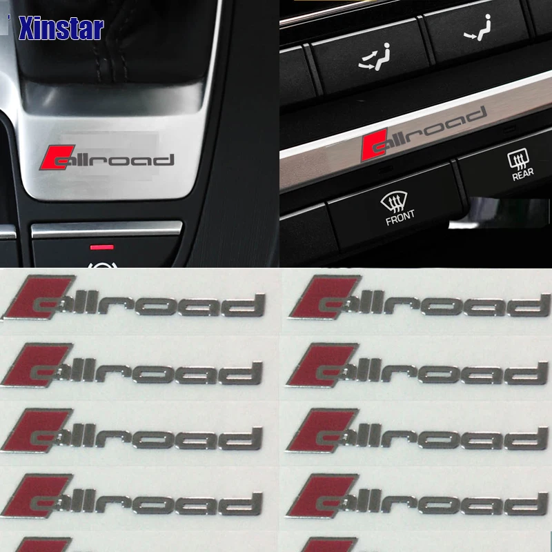 Stainless-Steel-Allroad-Car-Interior-Decals-Sticker-For-Audi-Sline-RS ...