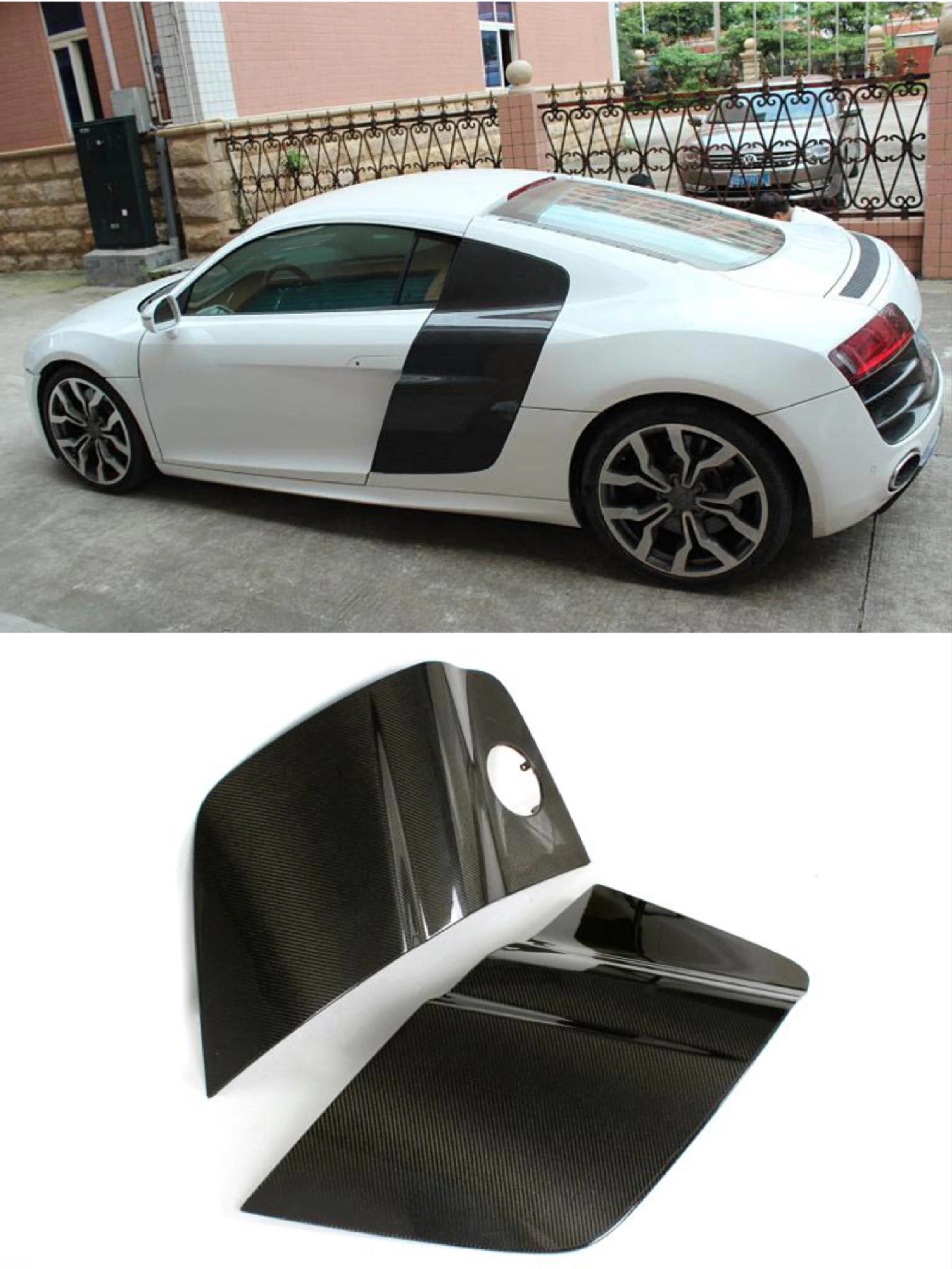 Carbon-Fiber-Car-Side-Door-Fenders-Blade-Panels-Flares-for-Audi-R8-V8 ...