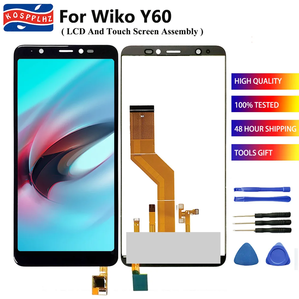 Display lcd para wiko y60, tela sensível ao toque, peça para reparo de ...