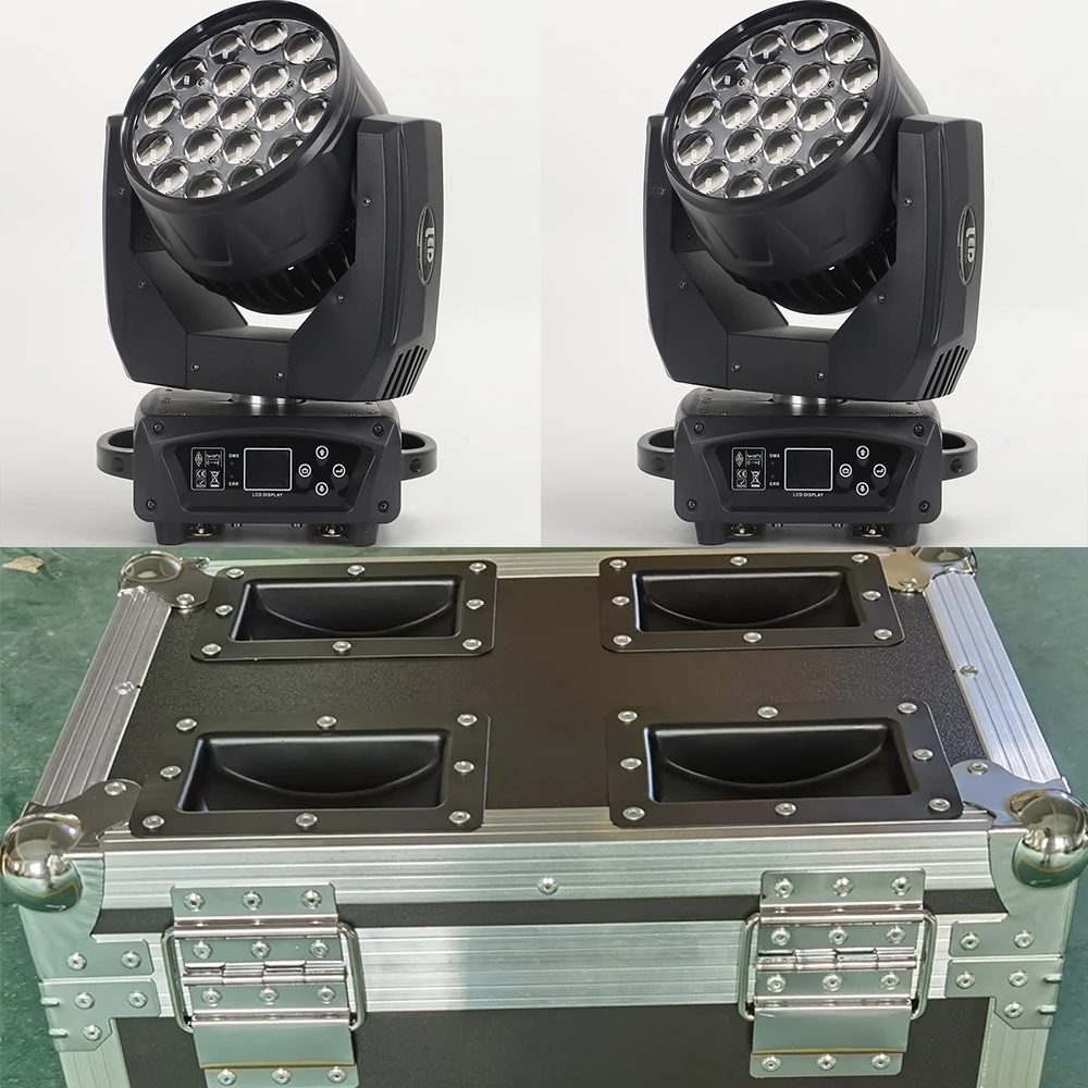 Flight Case Moving Head Zoom Wash Led 19x15w | Moving Wash Light Flight ...