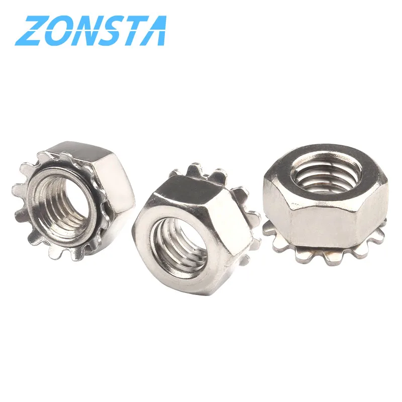 M3 M4 M5 M6 M8 K Nut 304 Stainless Steel Lock Kep Multi Gear Hexagon ...