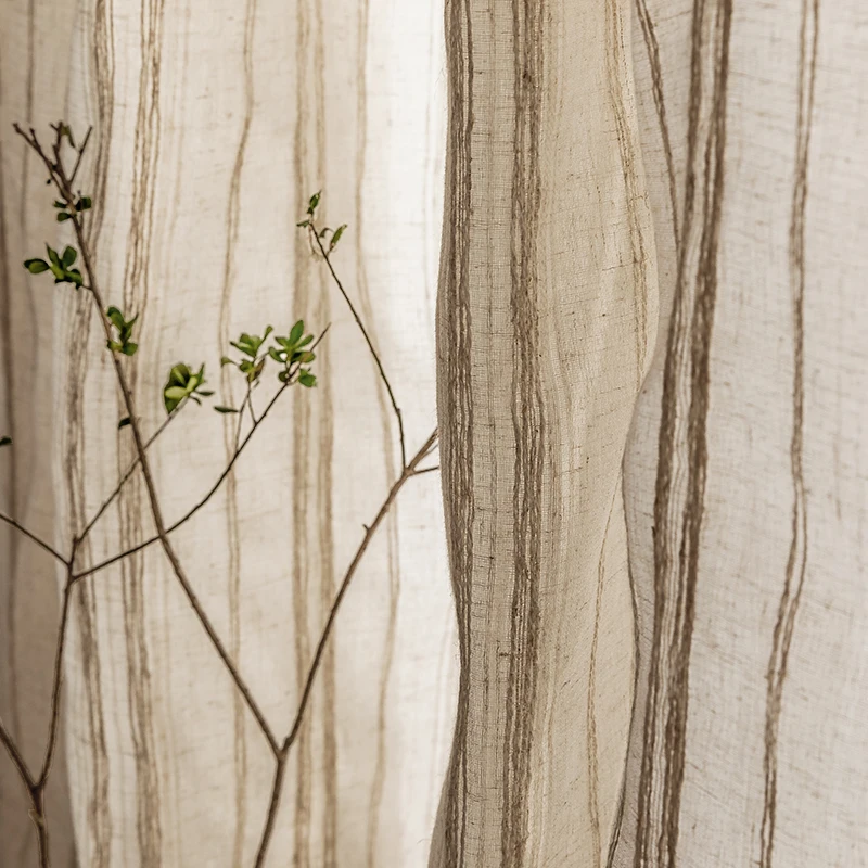 Natural Linen Texture Blackout Curtains For Living Room Bedroom Cafe ...