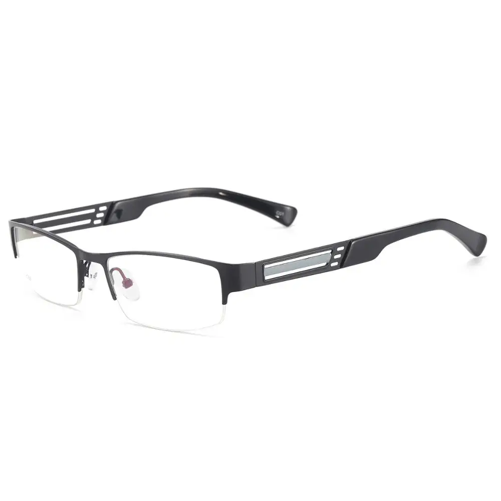 Metal Half Rim Eye Glasses Men Rectangular Optical Eyeglasses Frame For ...