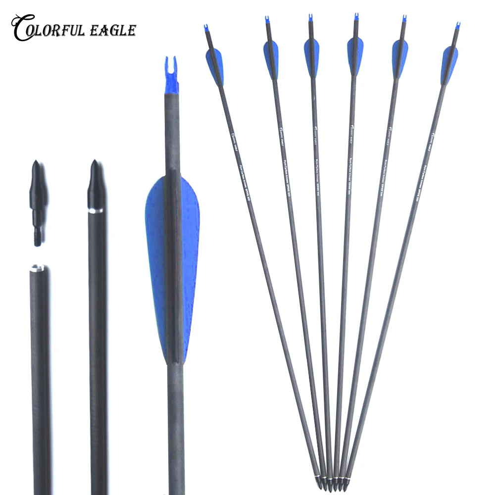 Spine-300-400-Pure-Carbon-Arrows-Archery-Hunting-Arrows-Length-28-30-31 ...