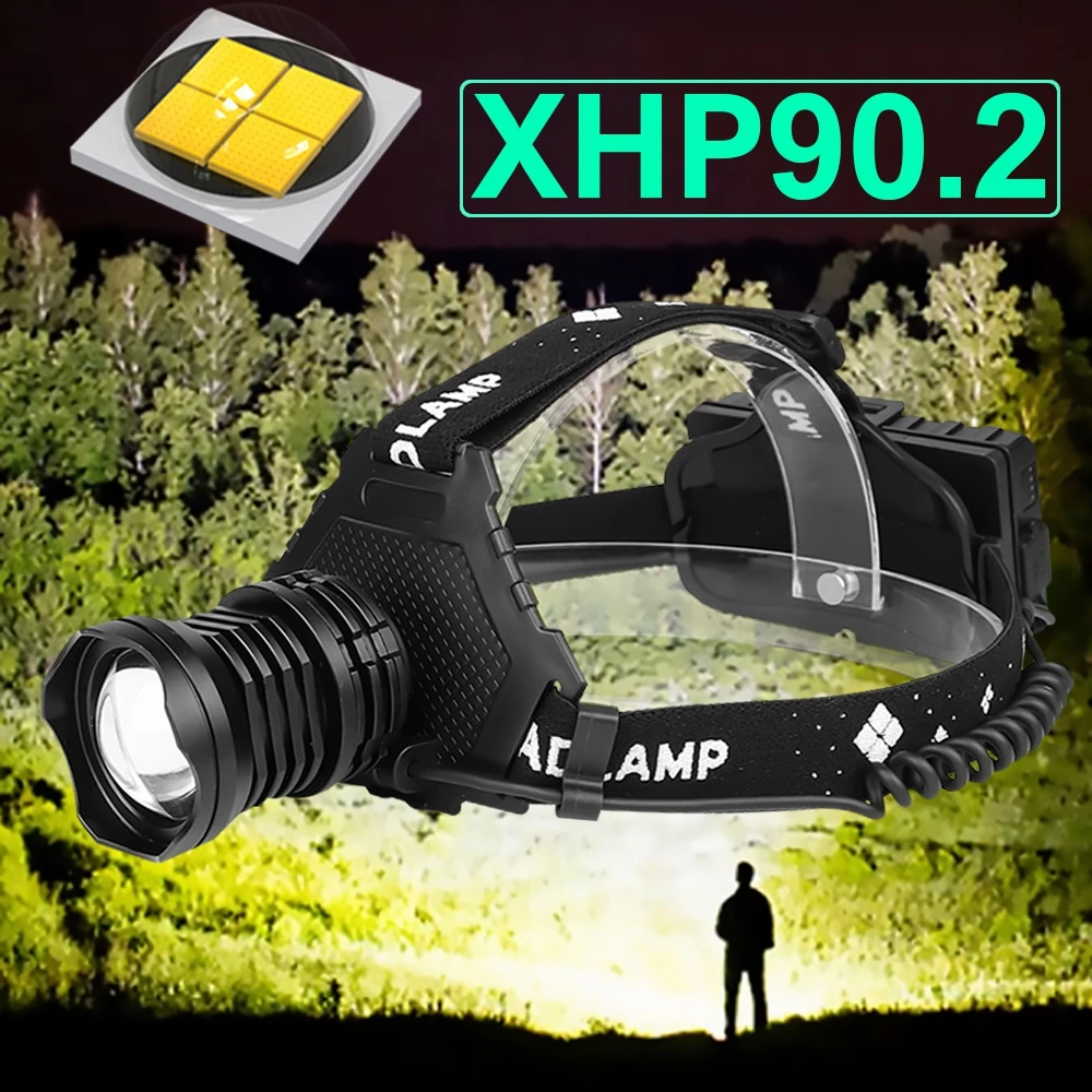 300000 Lm Xhp90.2 Led Headlight Xhp90 High Power Led Head Lamp 36w Usb ...