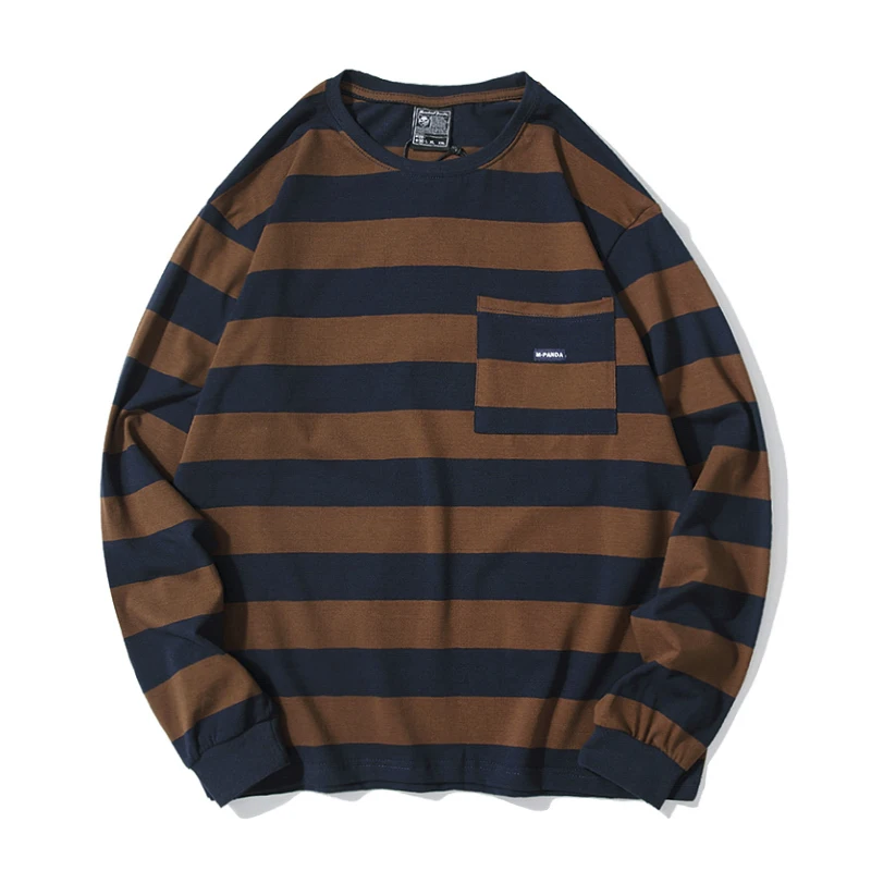 Мужские большие полосатые футболки, повседневные мужские футболки ...