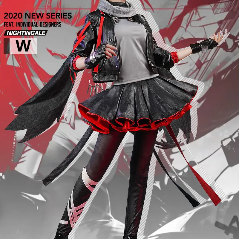 Hot Game Arknights Babel Cosplay Costume Fashion Leather Women's Dress ...