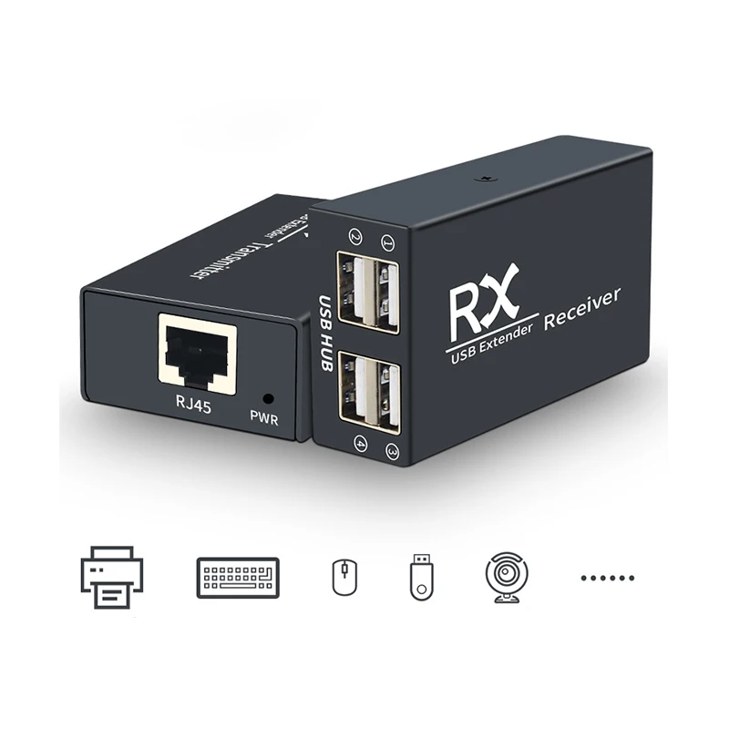 Usb 120m extensor adaptador 4 porta usb 2.0 hub sobre cat 5e/6 ethernet utp extensão poc rj45 ...