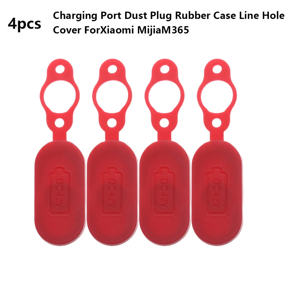 4/5pcs Charge Port Cover Dust Plug Case Red Rubber Electric Scooter ...